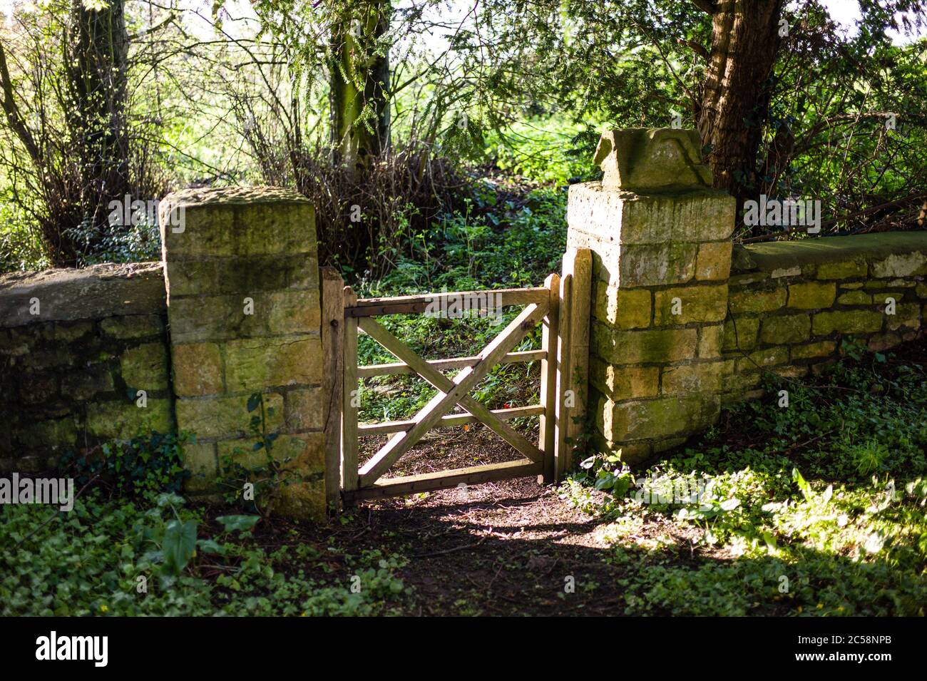 Sunset at the old Churchyard and cemetery at the church in Mathern ...