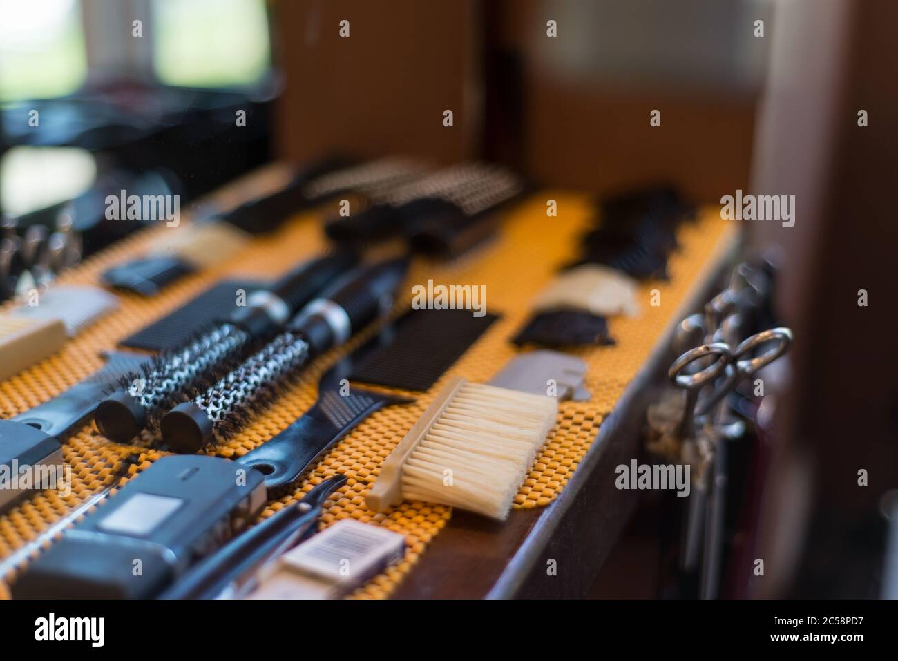 Barber shop table hi-res stock photography and images - Alamy