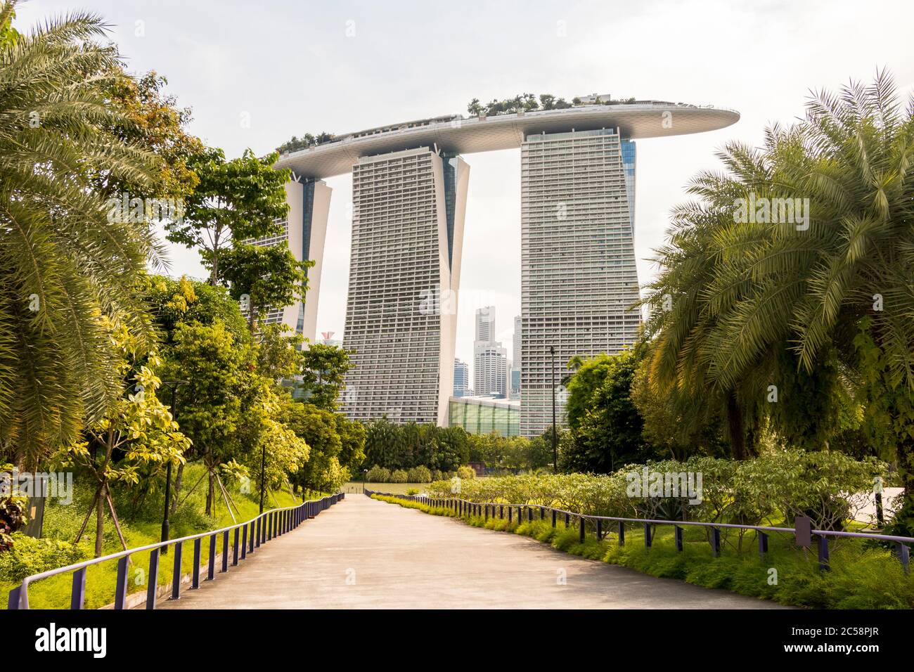 Path through the Gardens by the Bay to Marina Bay Sands Singapore ...