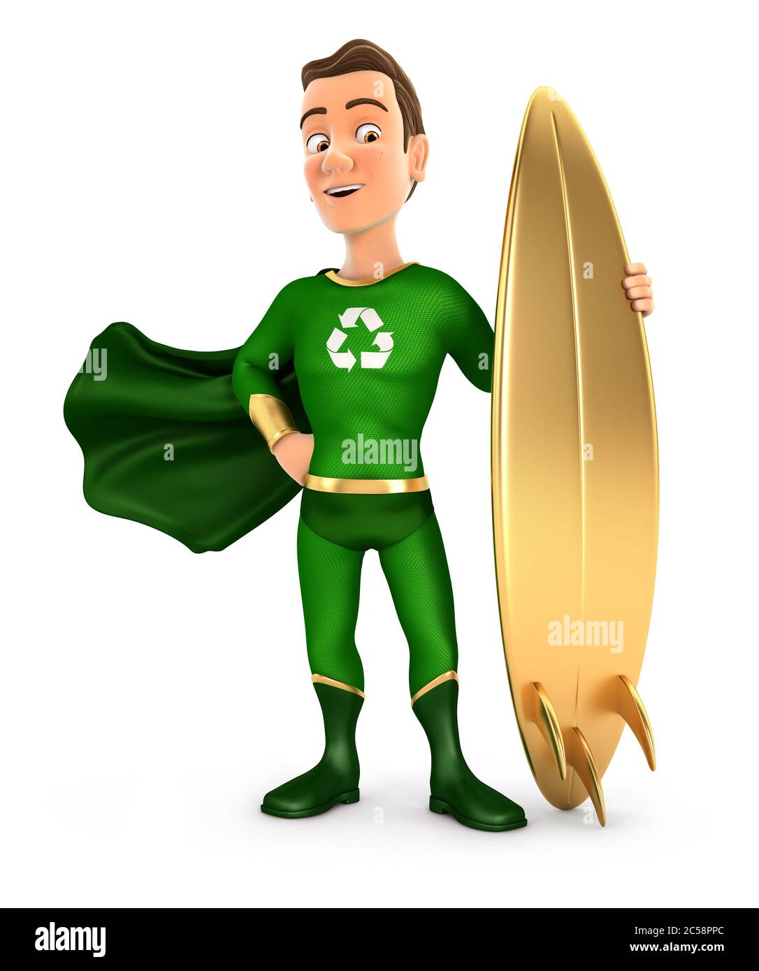 3d green hero standing hi-res stock photography and images - Alamy