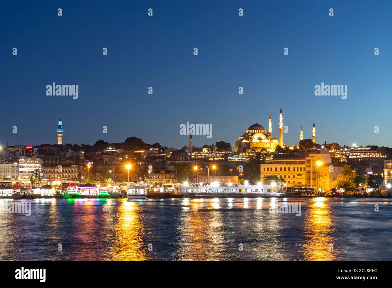 ISTANBUL, TURKEY - JULY 27, 2019: Amazing Sunset of Golden Horn near ...
