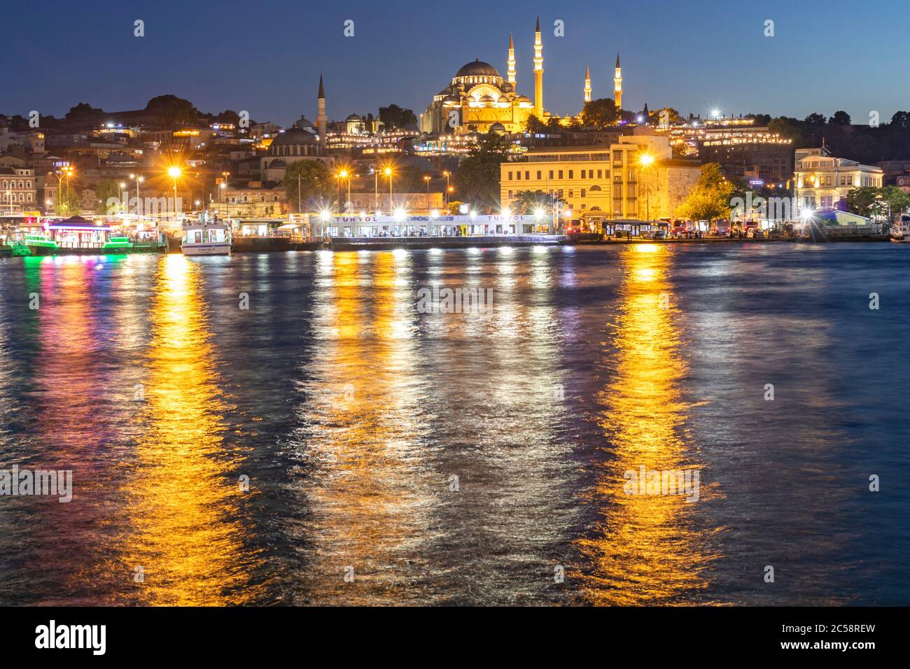 ISTANBUL, TURKEY - JULY 27, 2019: Amazing Sunset of Golden Horn near ...