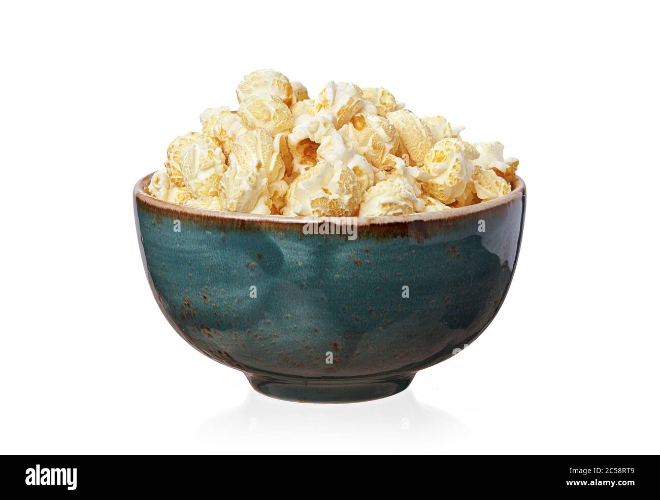 popcorn in a bowl isolated on white with clipping path Stock Photo - Alamy