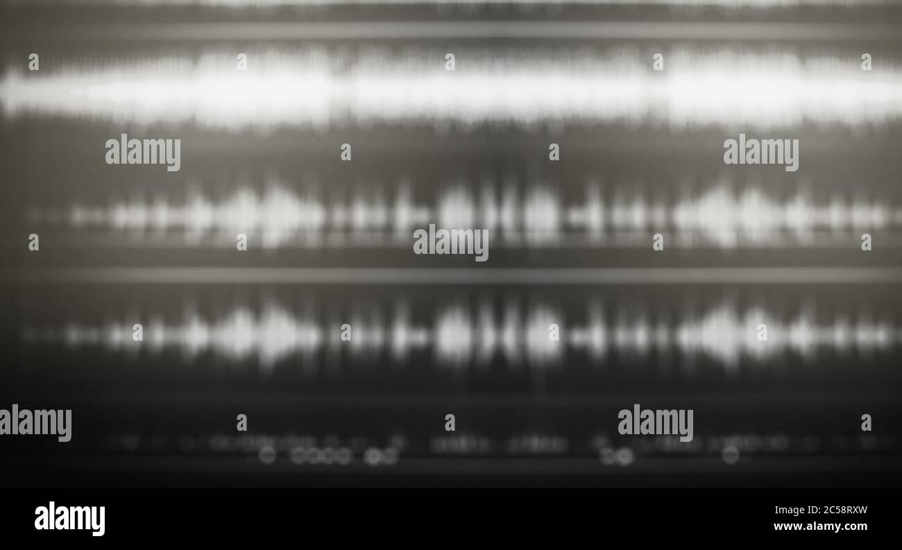 Audio recording concept. Unfocused sound wave background for your ...