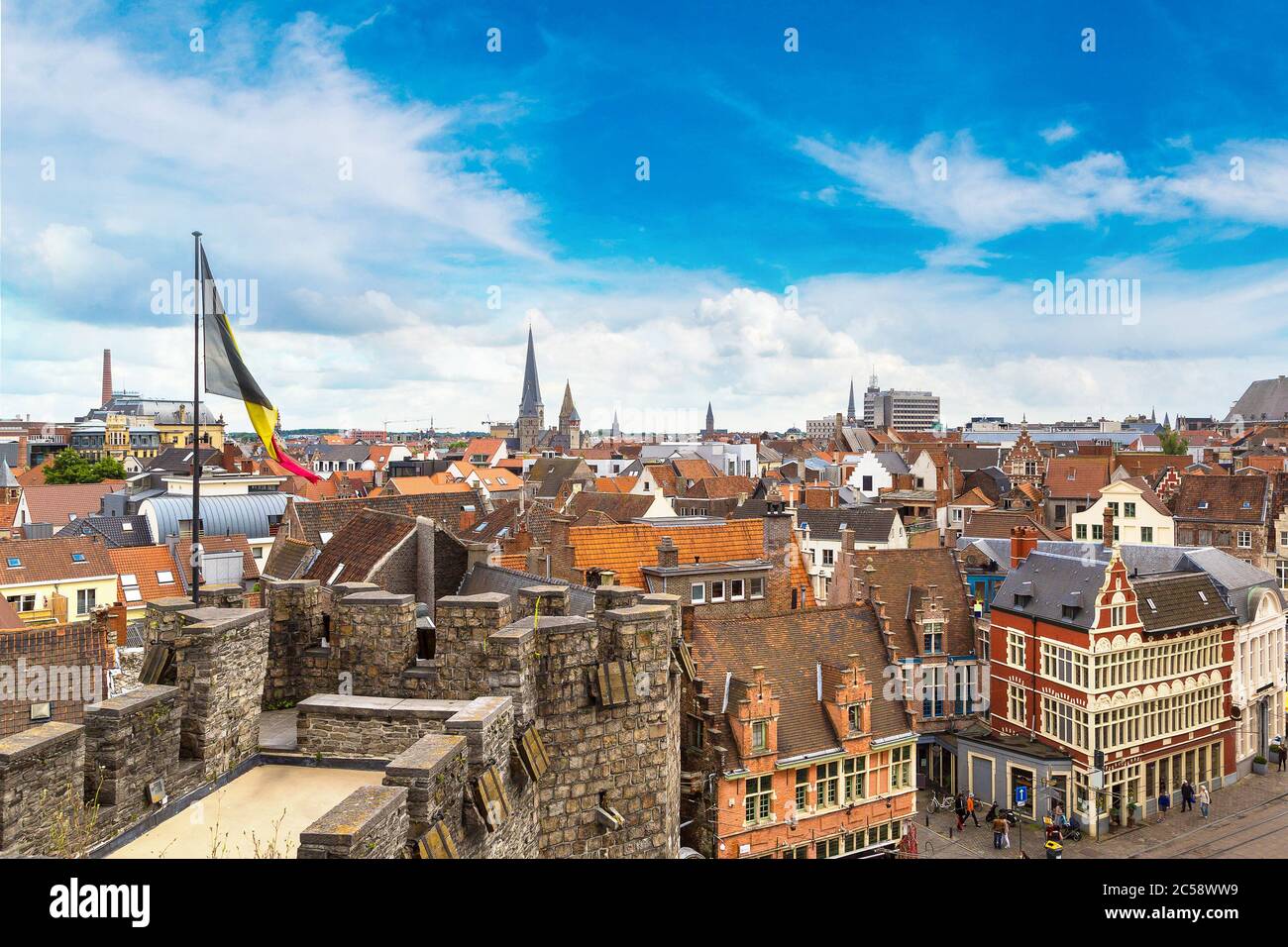 Gravensteen aerial hi-res stock photography and images - Alamy