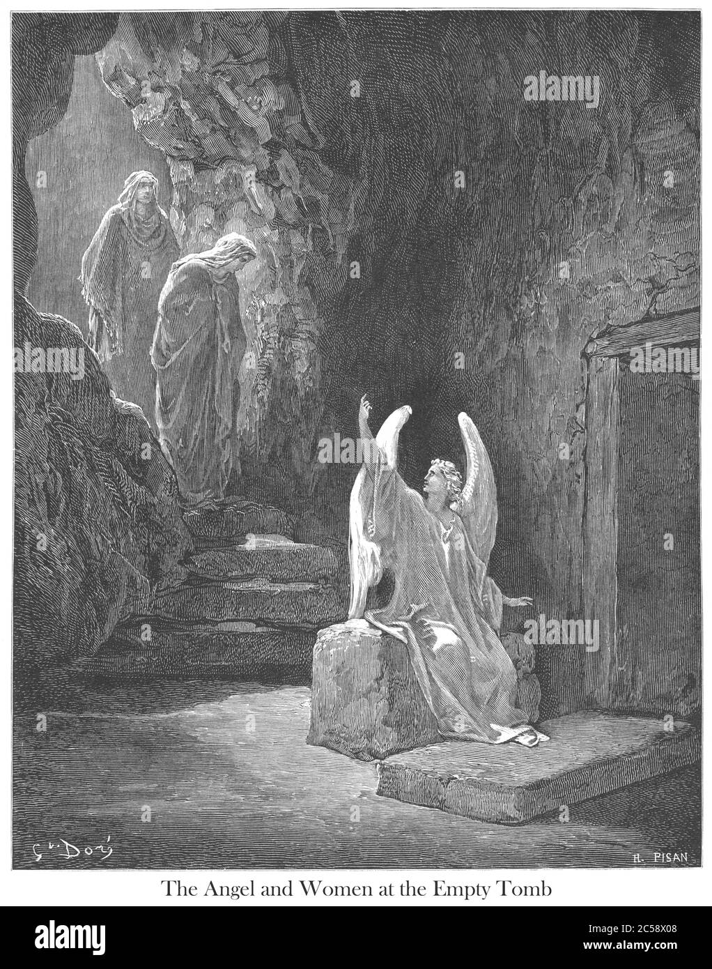 The Angel and Women at the Empty Tomb From [Matthew 28:5-6] the book ...