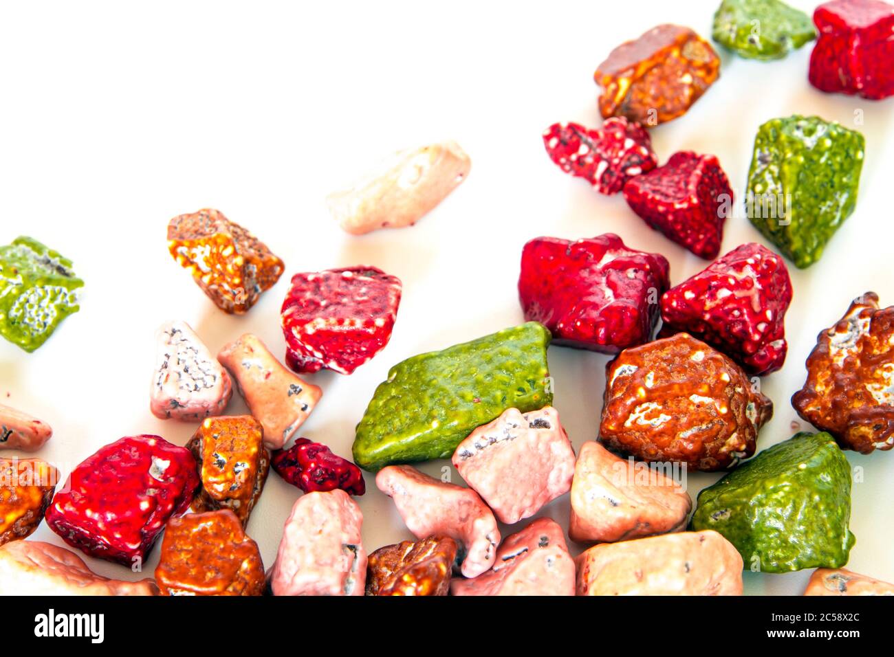 Colorful of sugar-coated chocolate candy which has The shape imitate ...