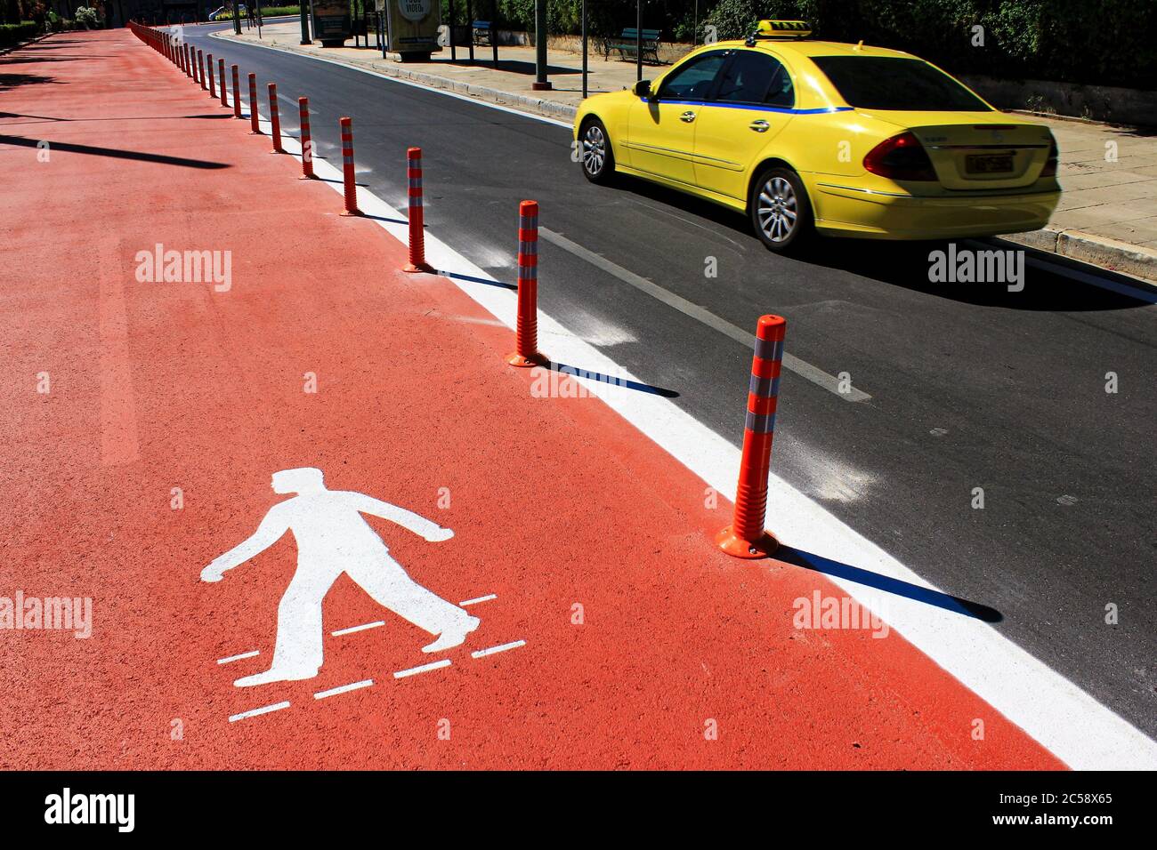 Greece, Athens, June 16 2020 - Symbol for pedestrians, pedestrian ...