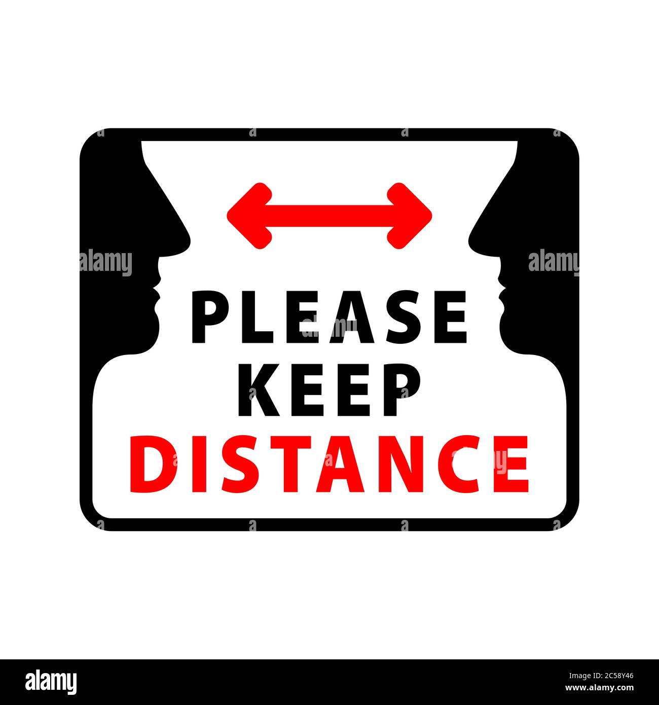 Please keep distance sign, symbol, icon. Vector illustration Stock ...
