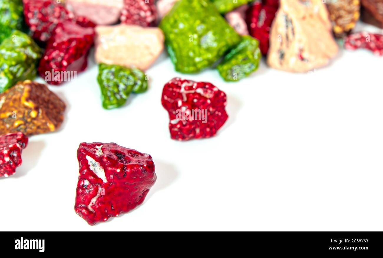 Colorful of sugar-coated chocolate candy which has The shape imitate ...