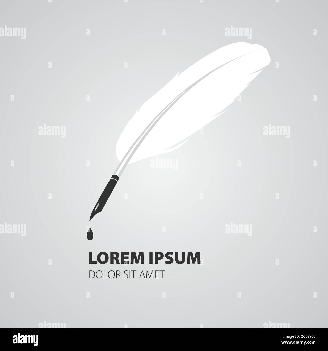 White feather sign, logo. Vector illustration Stock Vector Image & Art ...