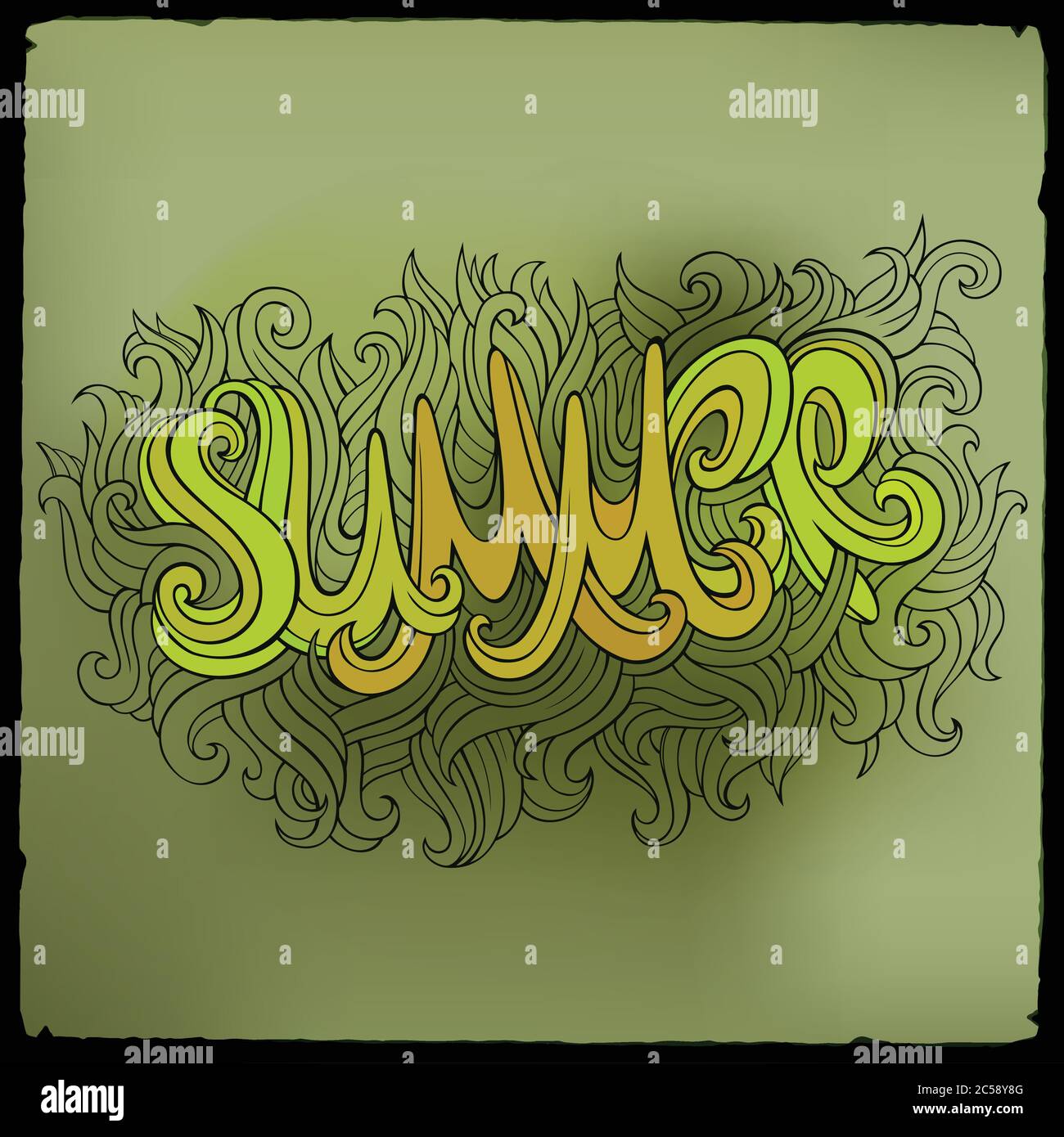 Summer hand lettering and doodles elements Stock Vector Image & Art - Alamy