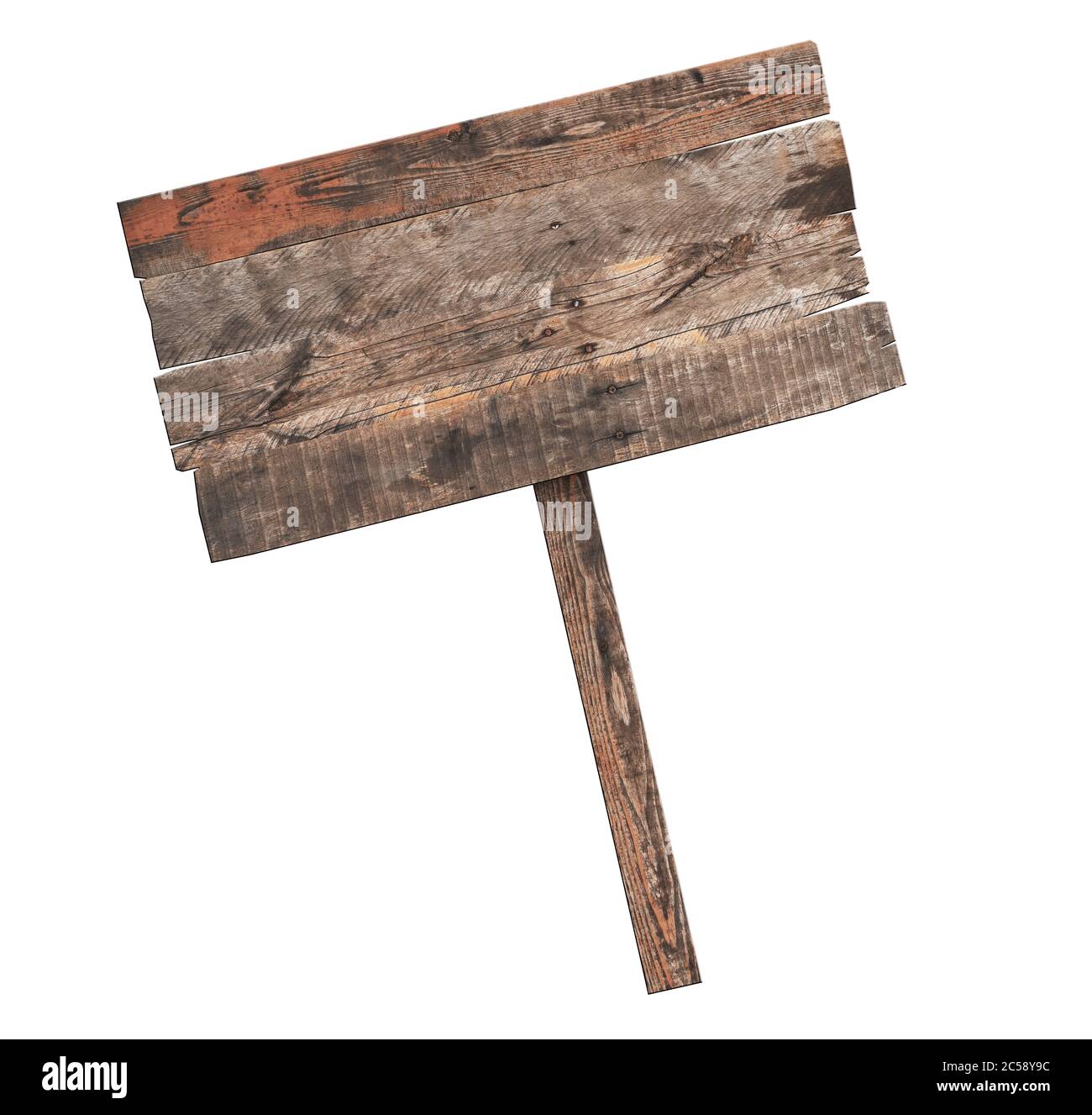 Old wooden sign isolated on white background Stock Photo - Alamy
