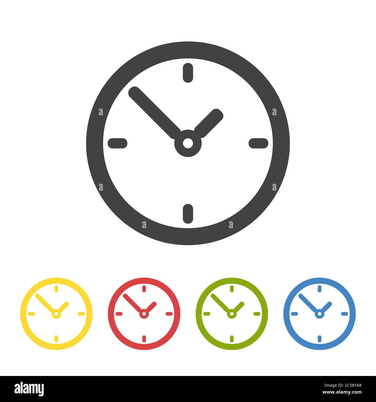 Clock icon, sign. Time symbol. Vector illustration Stock Vector Image ...