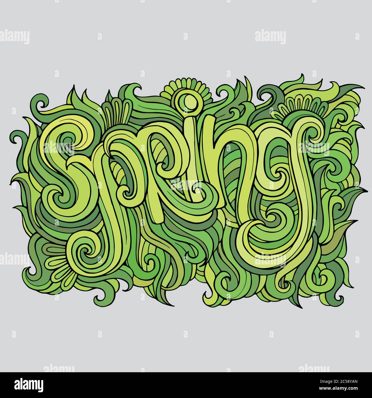 Vector Spring hand lettering sketch Stock Vector Image & Art - Alamy