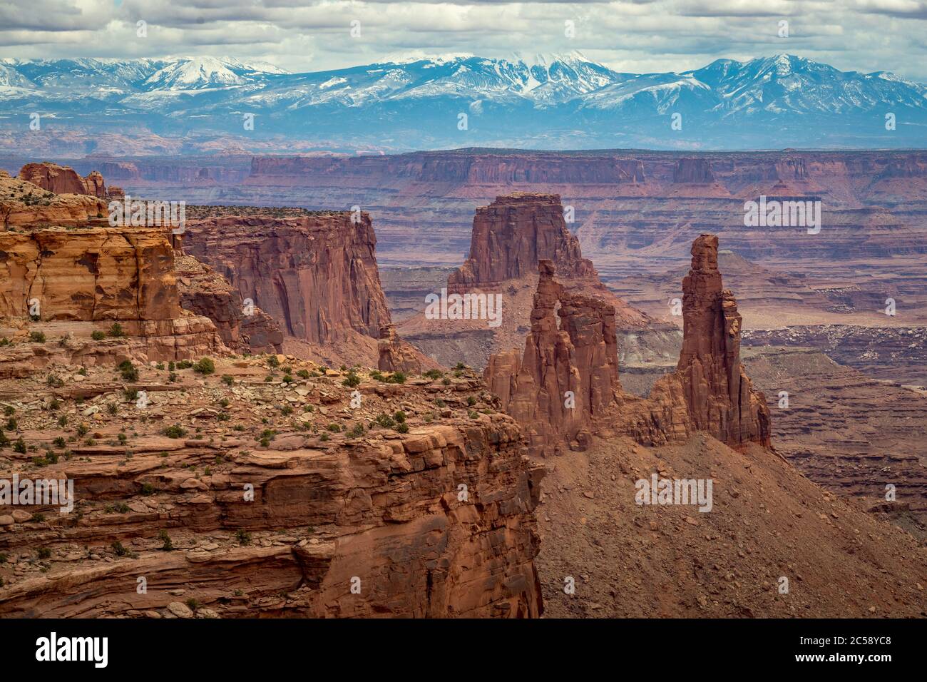 Beautiful view of Buck Canyon, with Washer Woman Arch and Monster Tower ...
