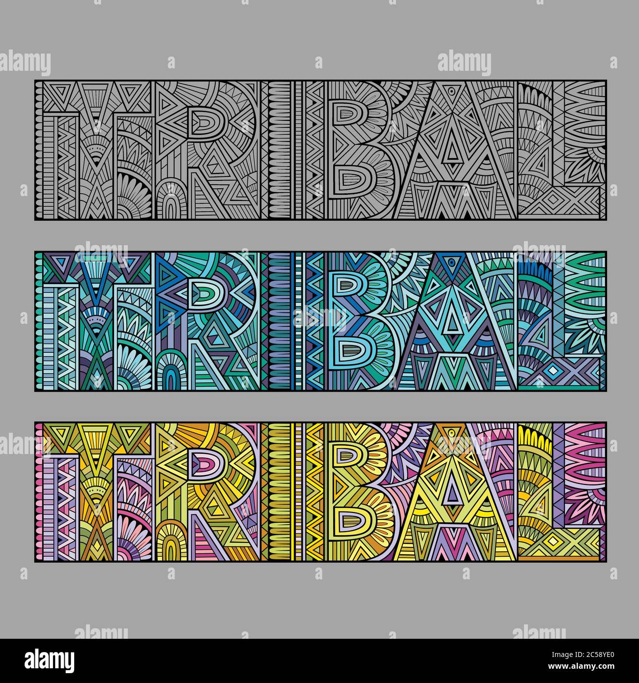 Abstract concept typography tribal Stock Vector Image & Art - Alamy