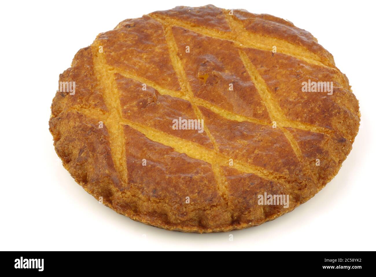 traditional Dutch cake called "boterkoek" on a white background Stock ...