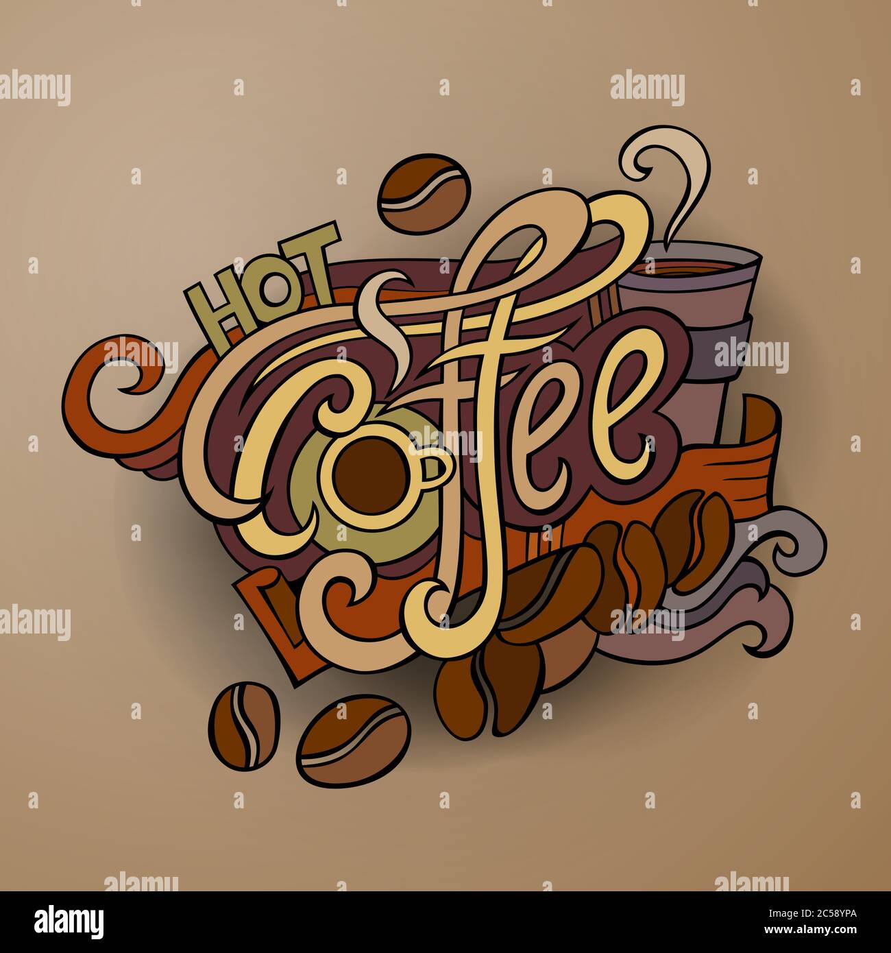 Vector coffee hand lettering Stock Vector Image & Art - Alamy