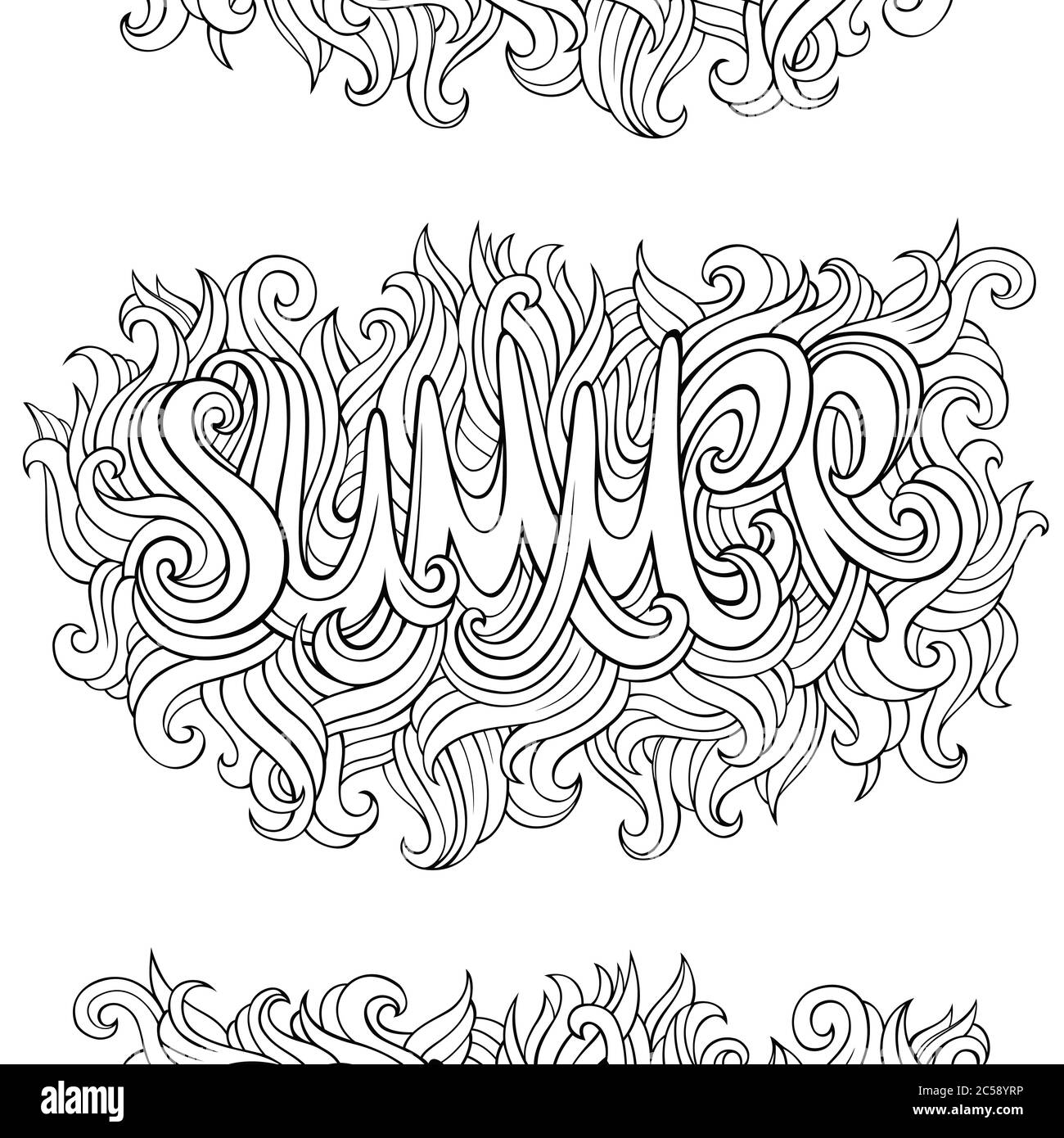 Summer hand lettering and doodles elements Stock Vector Image & Art - Alamy