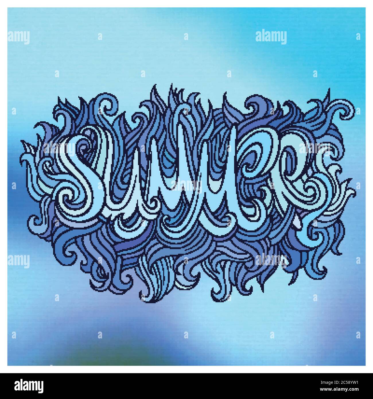 Summer hand lettering and doodles elements Stock Vector Image & Art - Alamy