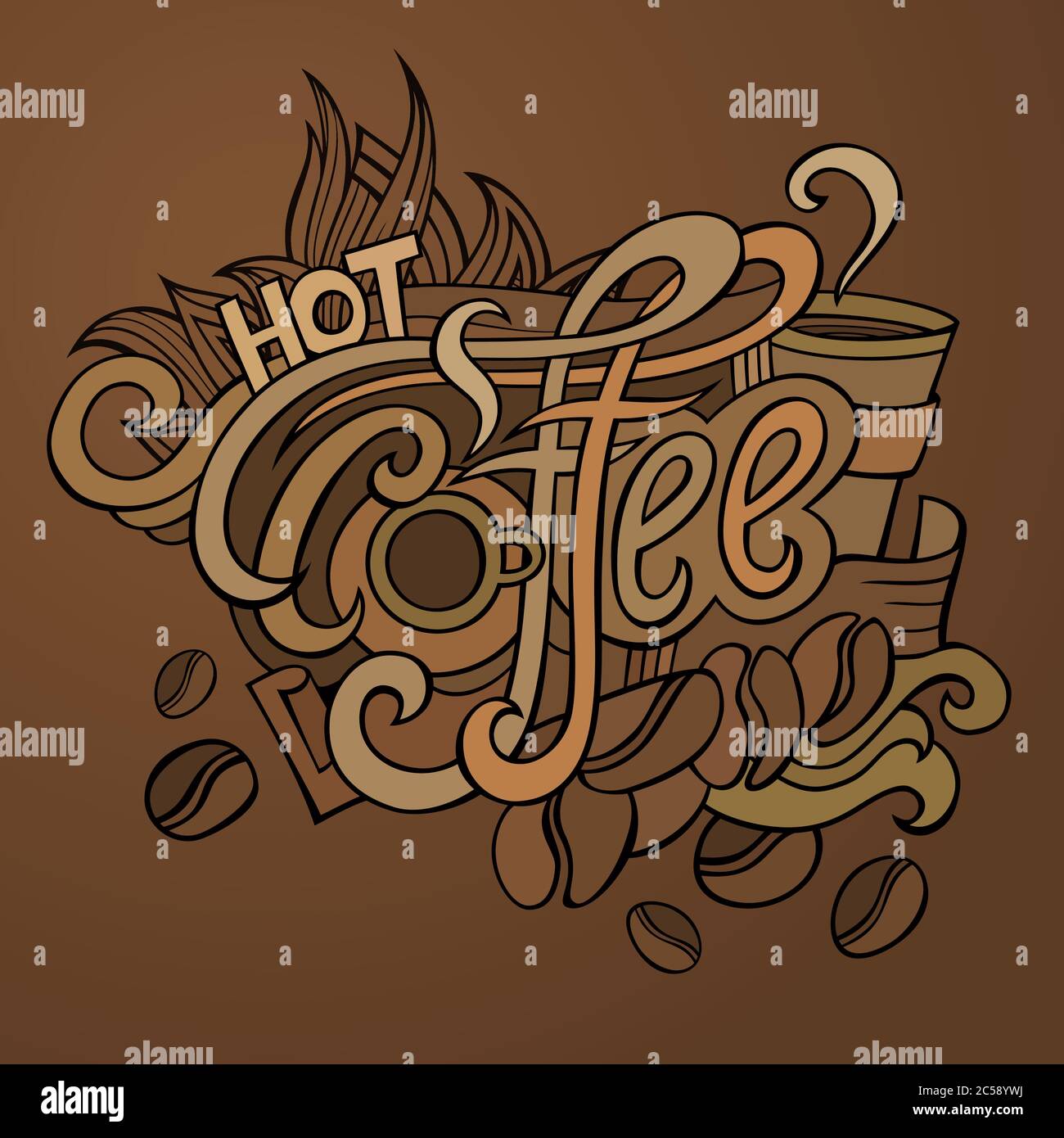 Vector coffee hand lettering Stock Vector Image & Art - Alamy