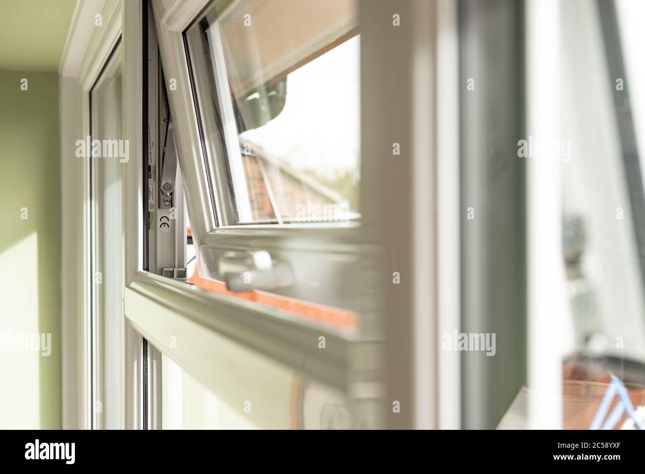 Close-up of a newly installed, high security double glazing window ...