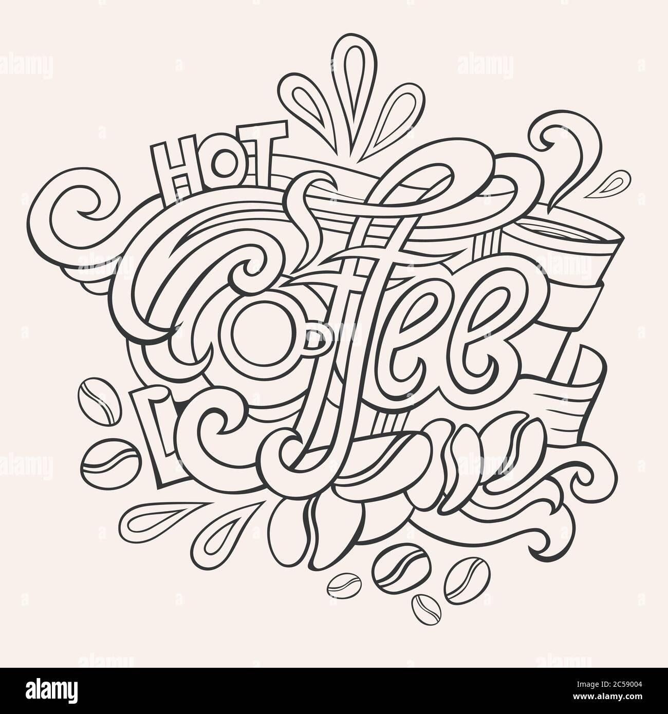coffee hand lettering sketch Stock Vector Image & Art - Alamy