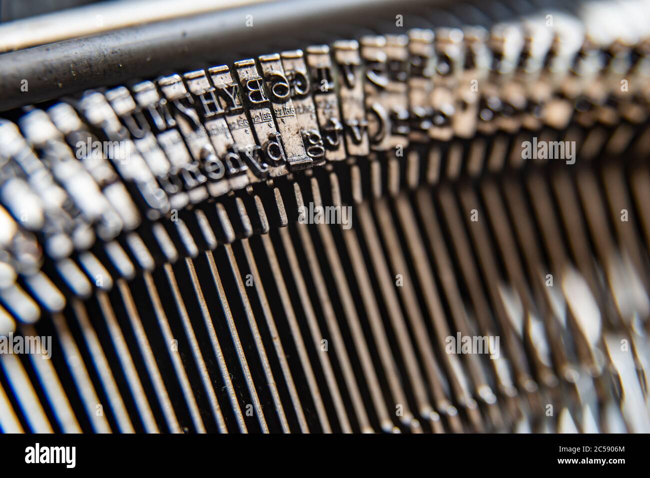 Metal typewriter characters Stock Photo - Alamy