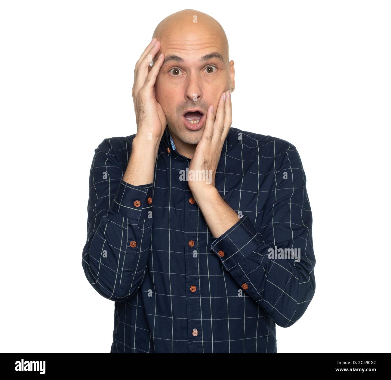 Shocked 40 Years Old Bald Man Isolated On White Stock Photo Alamy shocked-40-years-old-bald-man-isolated-on-white-stock-photo-alamy