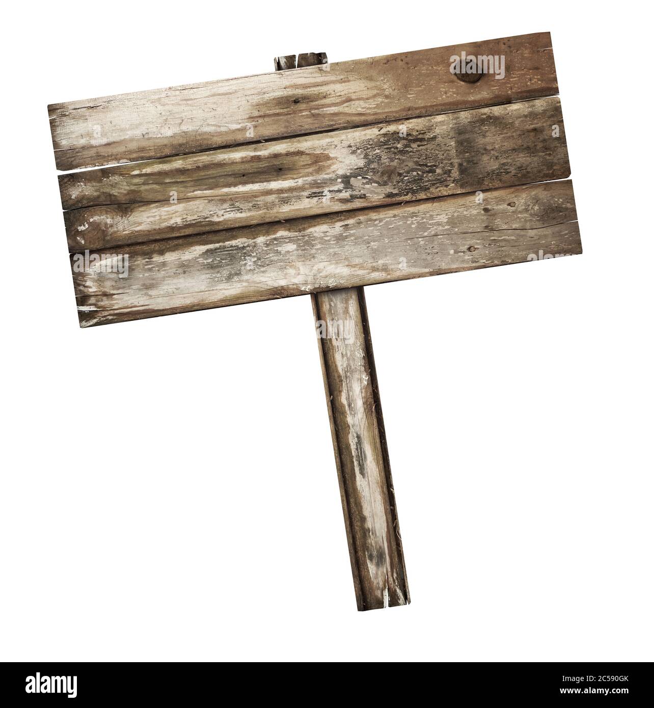 Empty wooden sign with copy space isolated on white background Stock ...