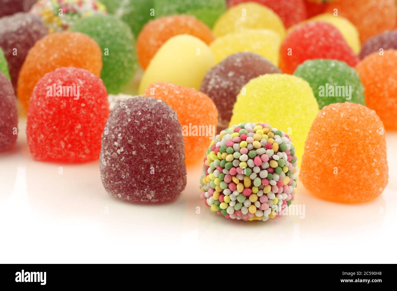 colorful tum tum candy on a white background Stock Photo - Alamy
