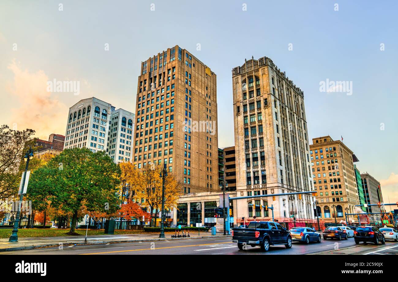 Historic buildings in Downtown Detroit, Michigan Stock Photo - Alamy