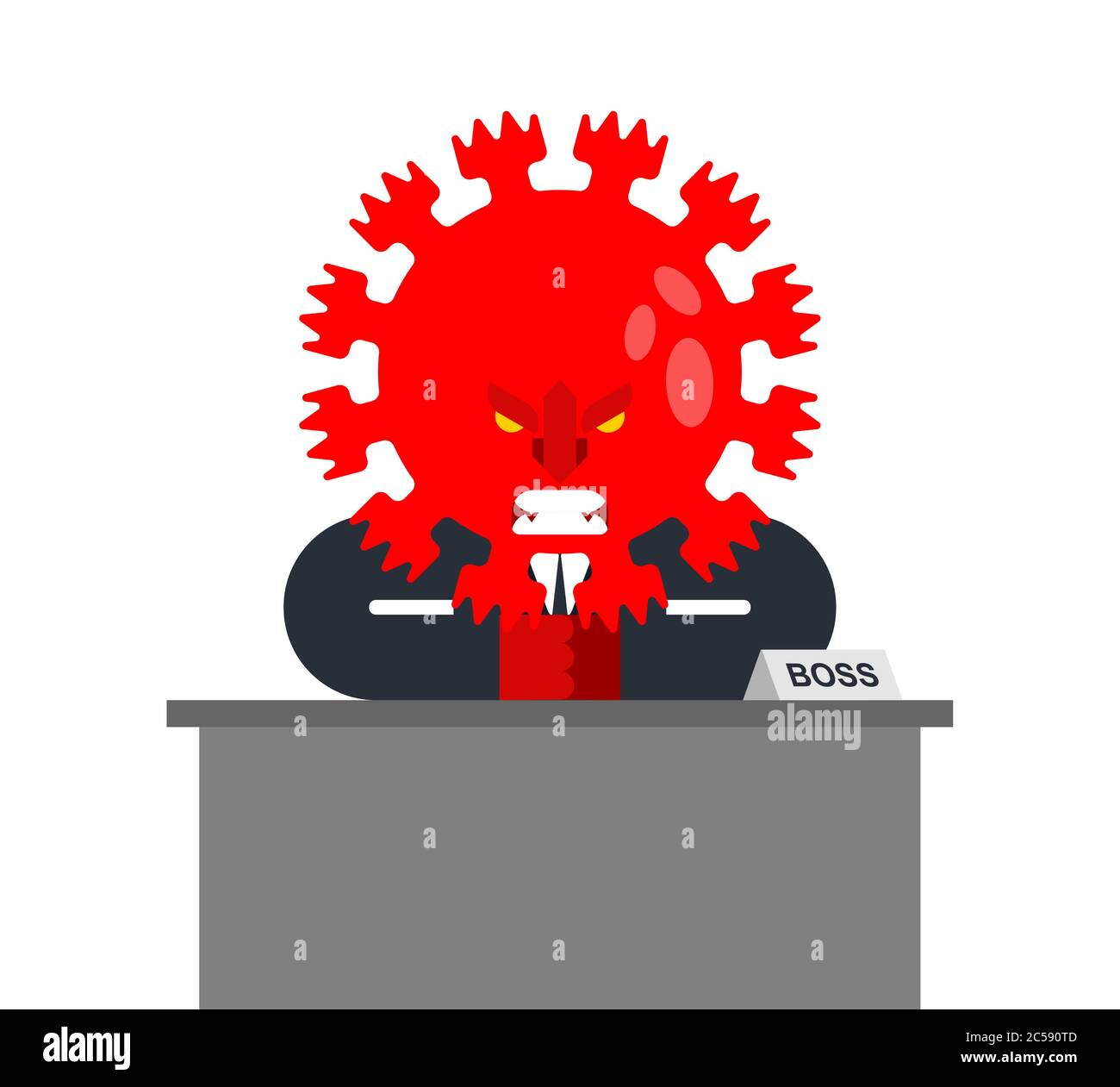 Coronavirus boss isolated. Infection COVID-19 businessman. vector ...