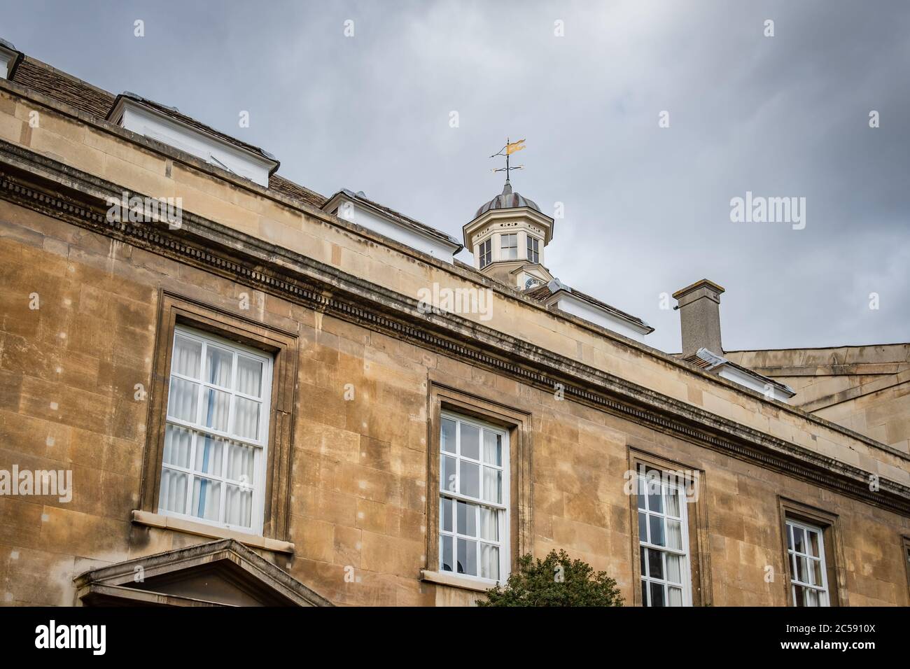 Vertical aspect of one of the famous old colleges at Cambridge ...