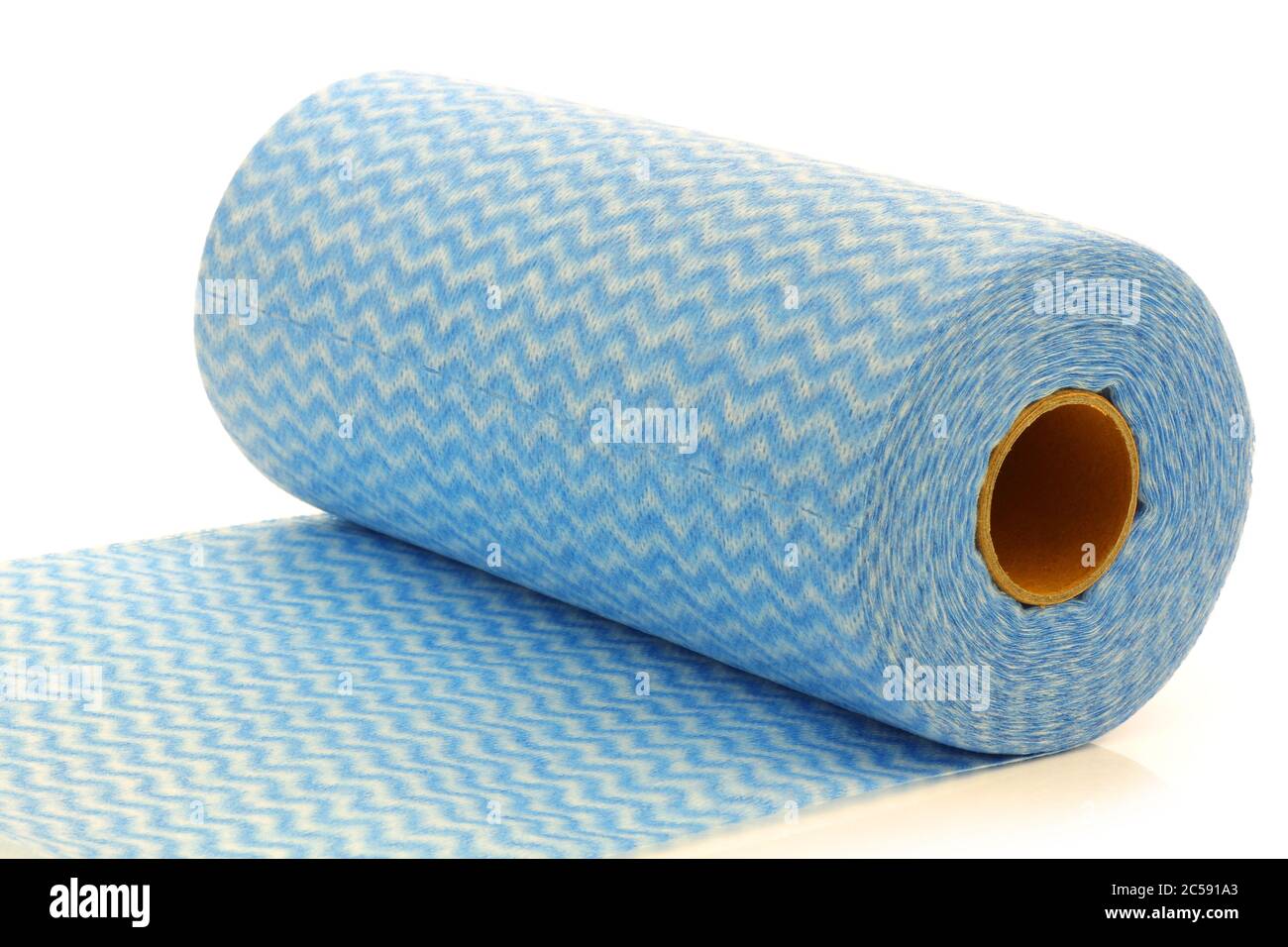 blue roll of water absorbing tissues on a white background Stock Photo ...