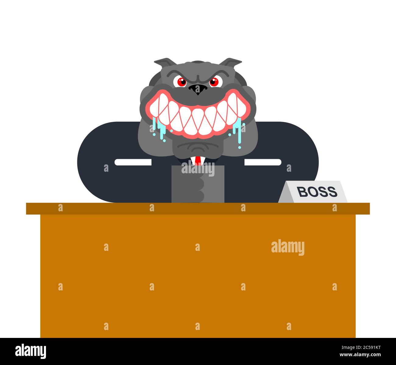 Angry dog boss isolated. Bulldog businessman. vector illustration Stock ...