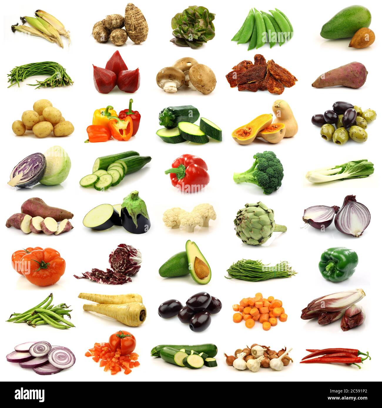 Vegetables lettuce onions tomatoes Cut Out Stock Images & Pictures - Alamy