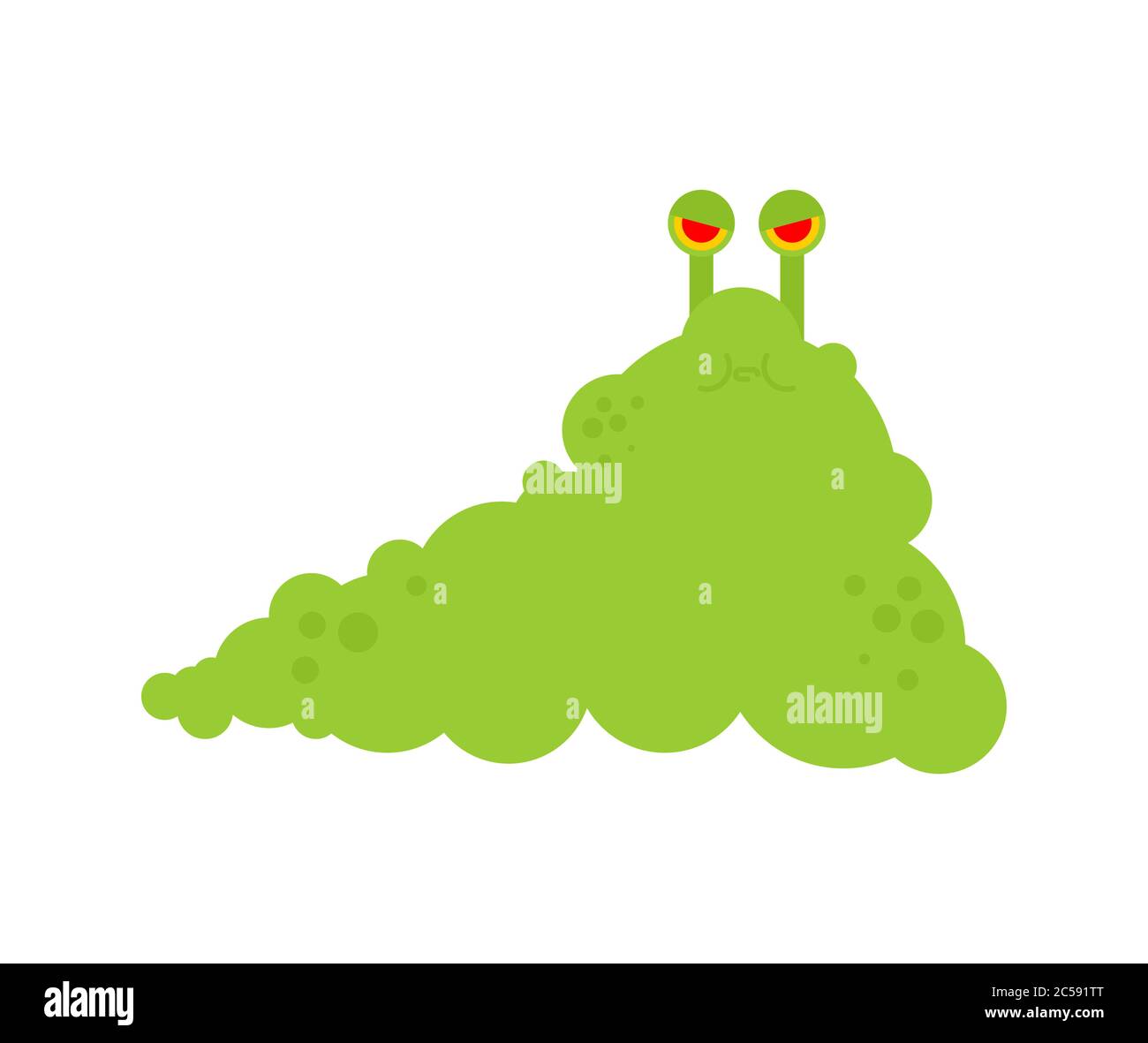 Green Slug cartoon isolated. Insect vector illustration Stock Vector ...
