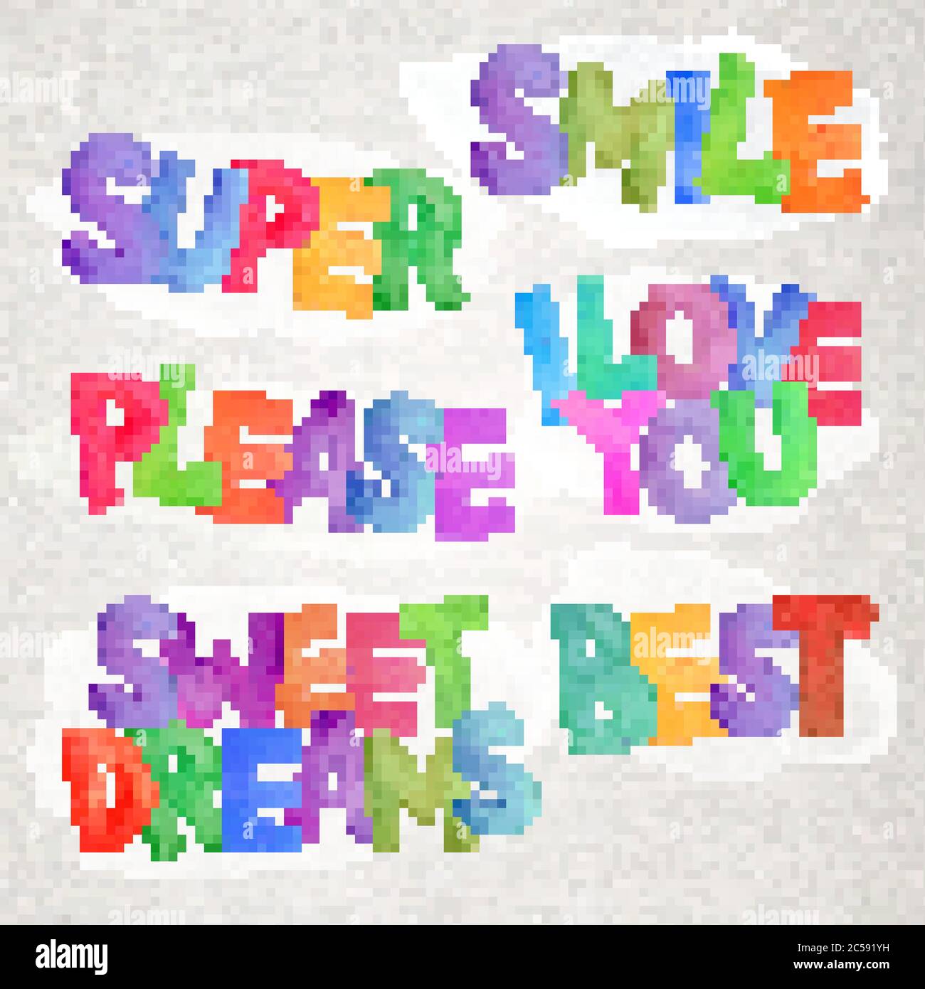 Vector watercolor phrases and words Stock Vector Image & Art - Alamy