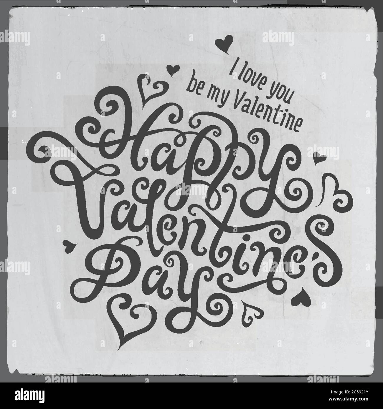 Happy Valentine's Day hand lettering - handmade calligraphy, vector ...