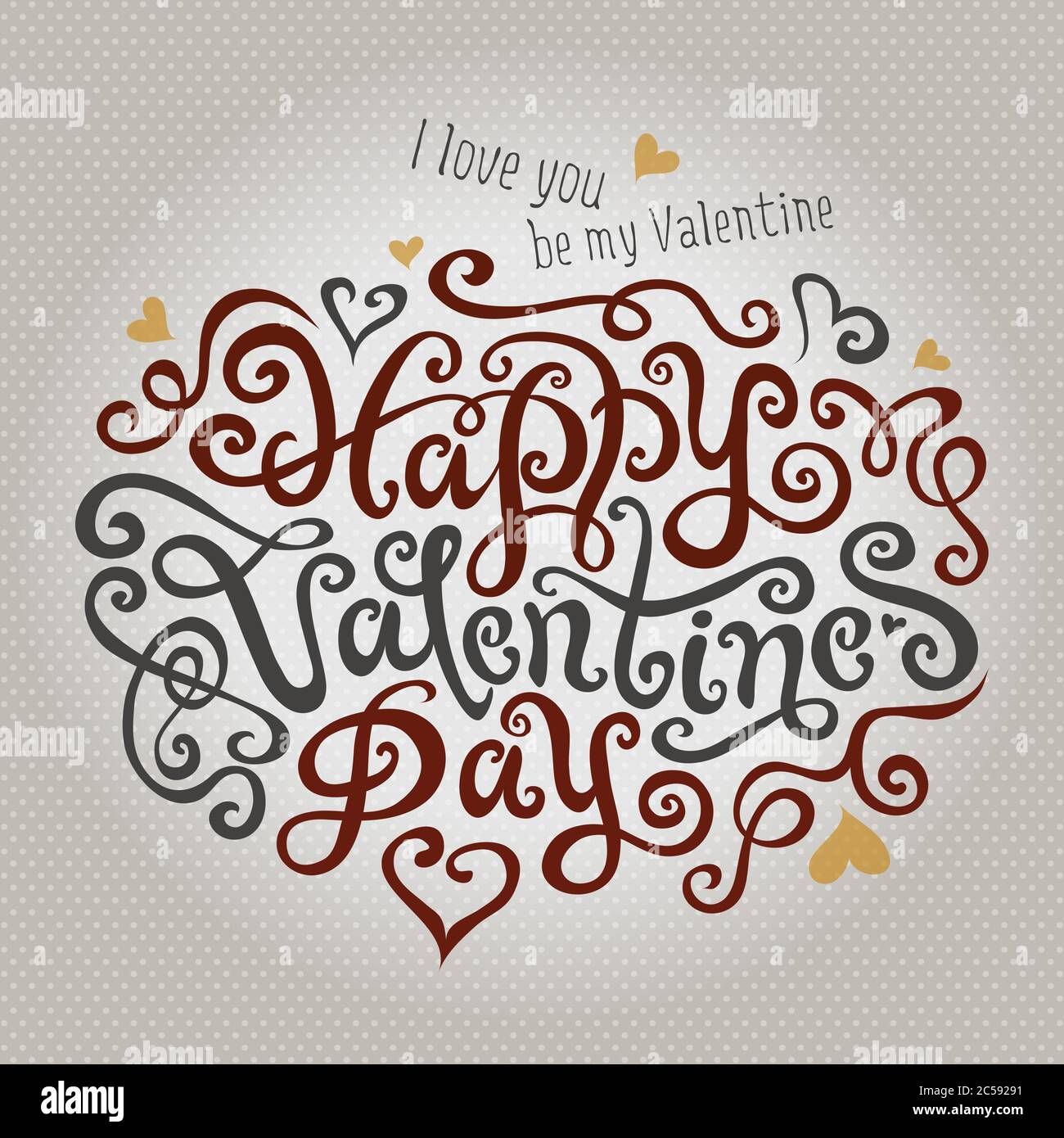 Happy Valentine's Day hand lettering - handmade calligraphy, vector ...