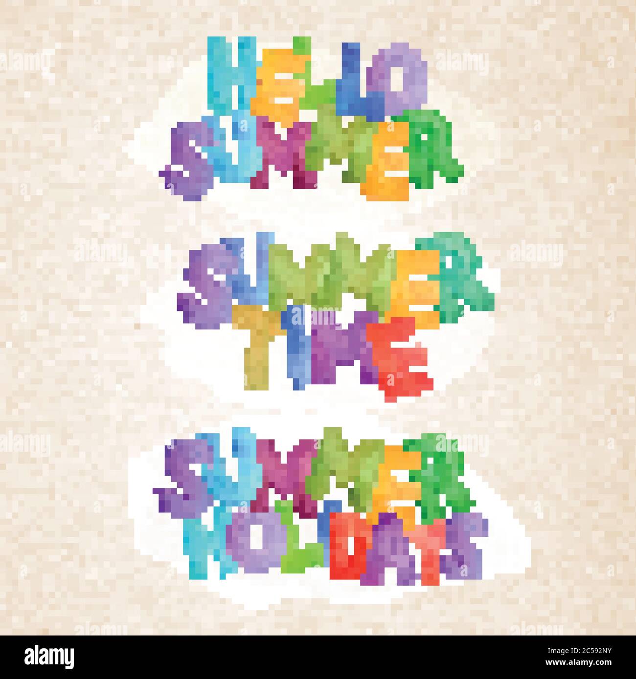 Summer vector watercolor lettering. Abstract hand drawn illustration ...