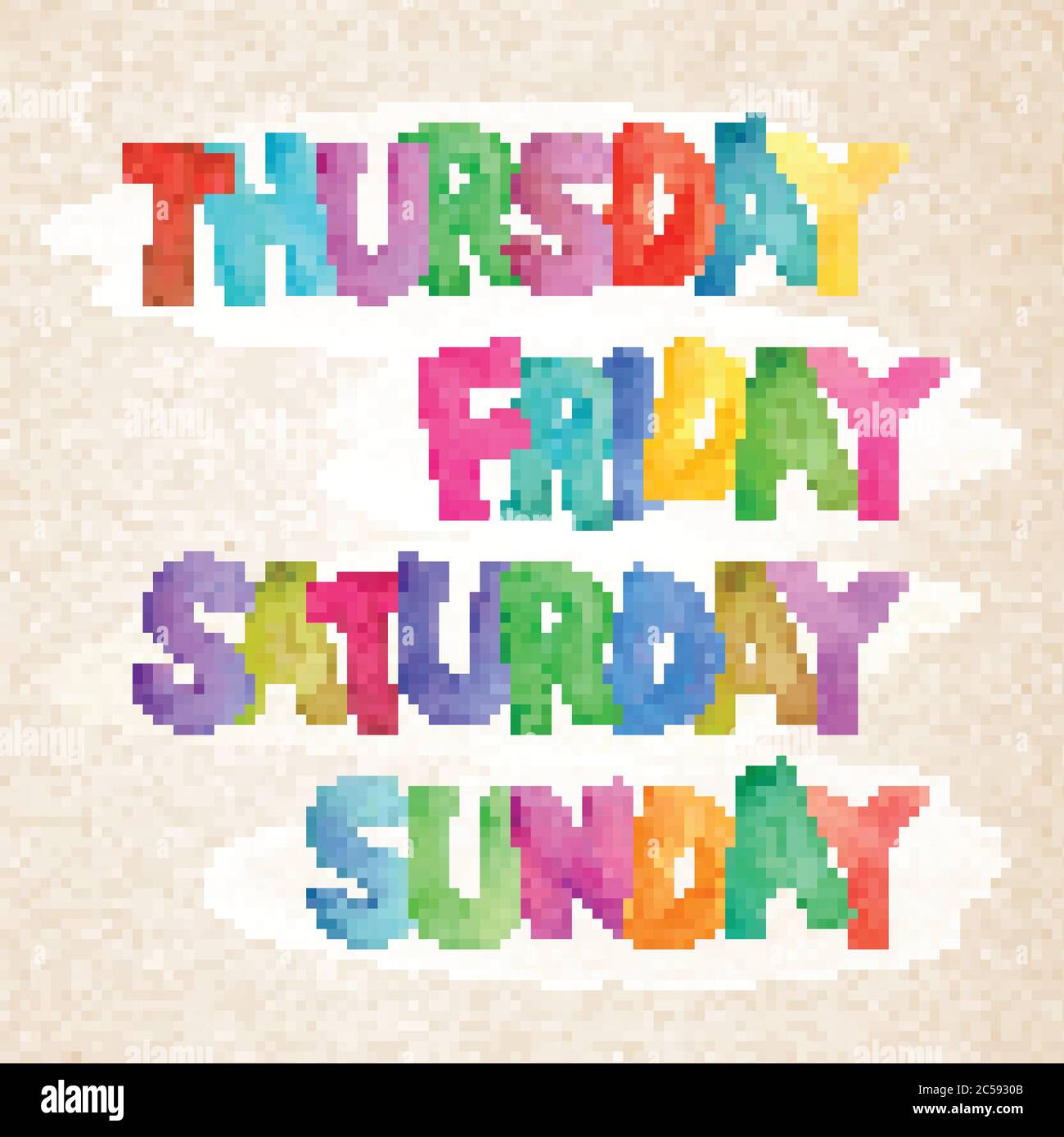 Names of days of the week vector hand drawn watercolor set Stock Vector ...