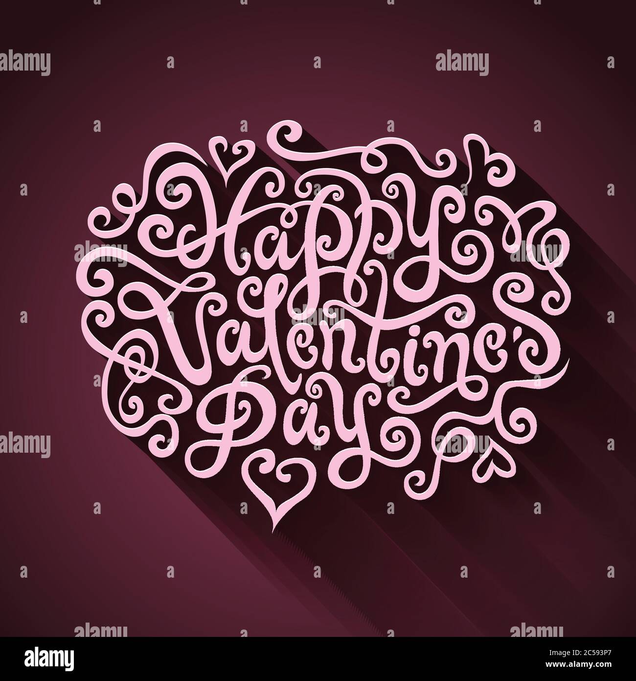 Happy Valentine's Day hand lettering - handmade calligraphy, vector ...