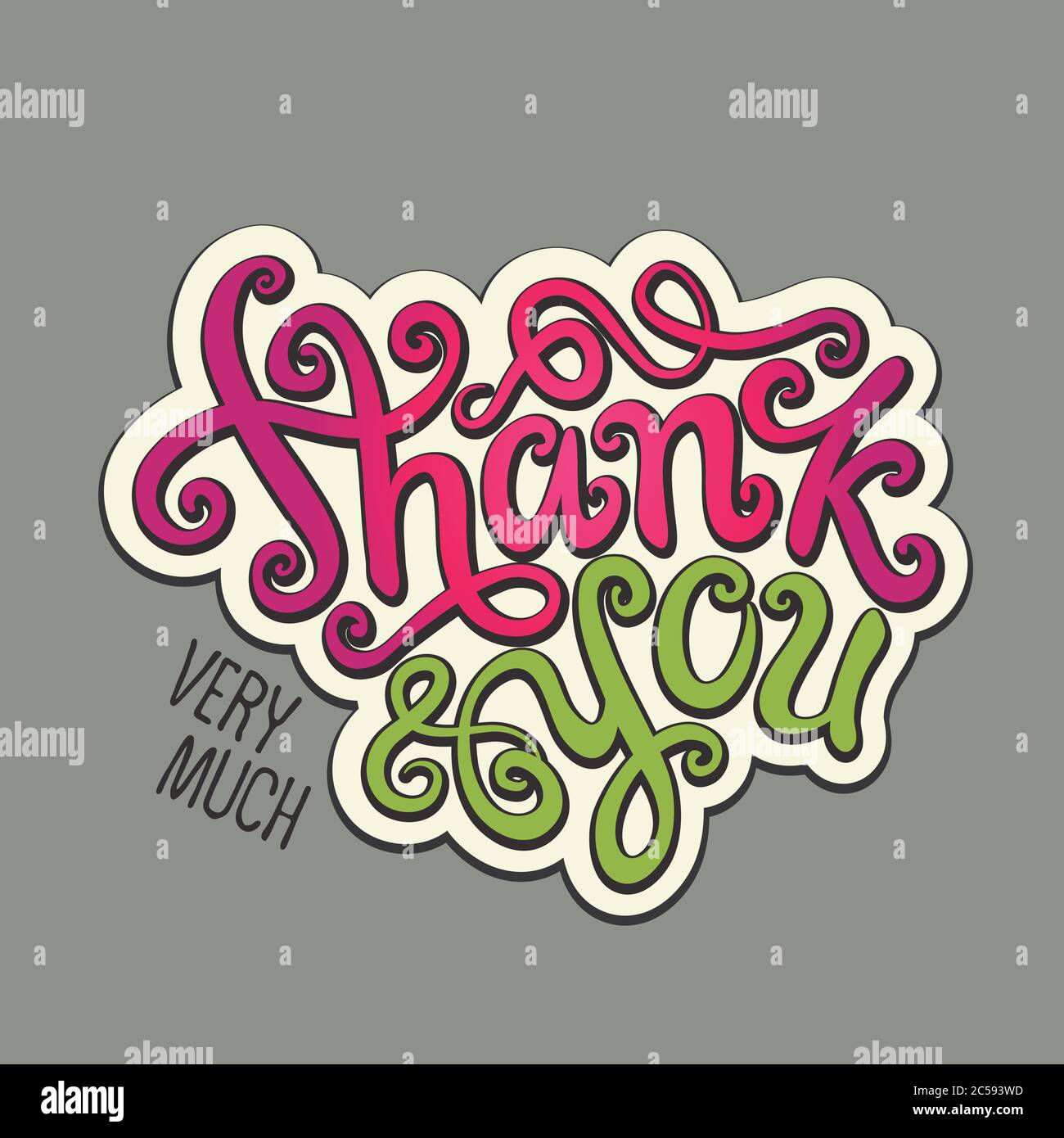 Thank You hand lettering Stock Vector Image & Art - Alamy