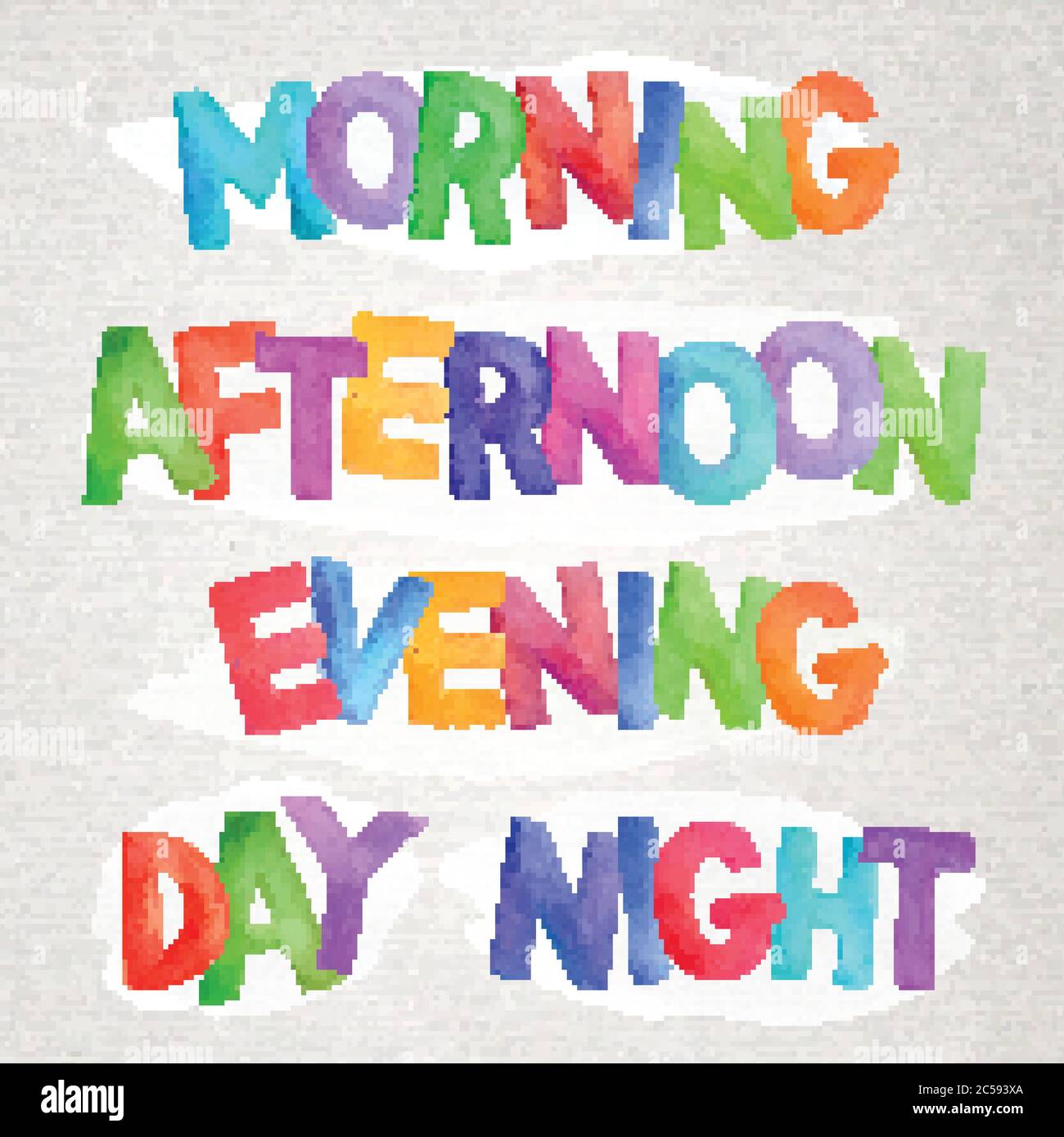 Vector watercolor time of day words Stock Vector Image & Art - Alamy