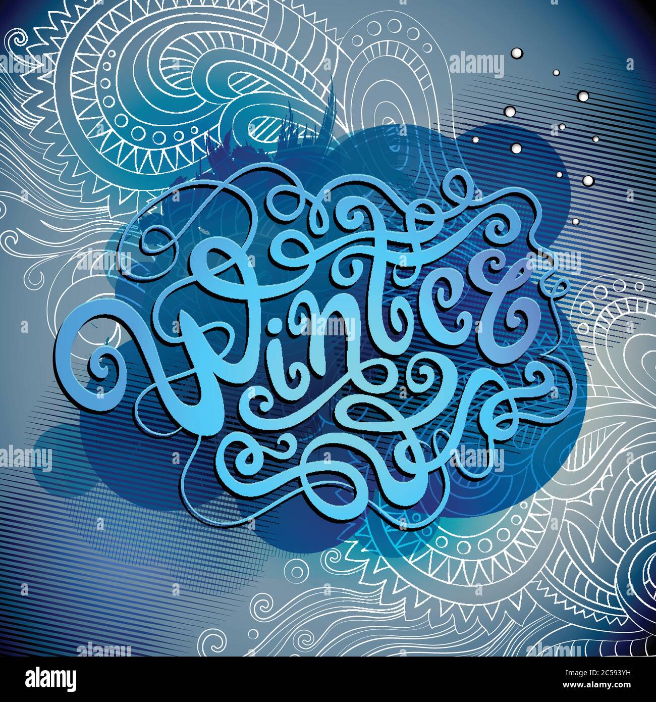 Winter hand lettering - handmade calligraphy, vector Stock Vector Image ...
