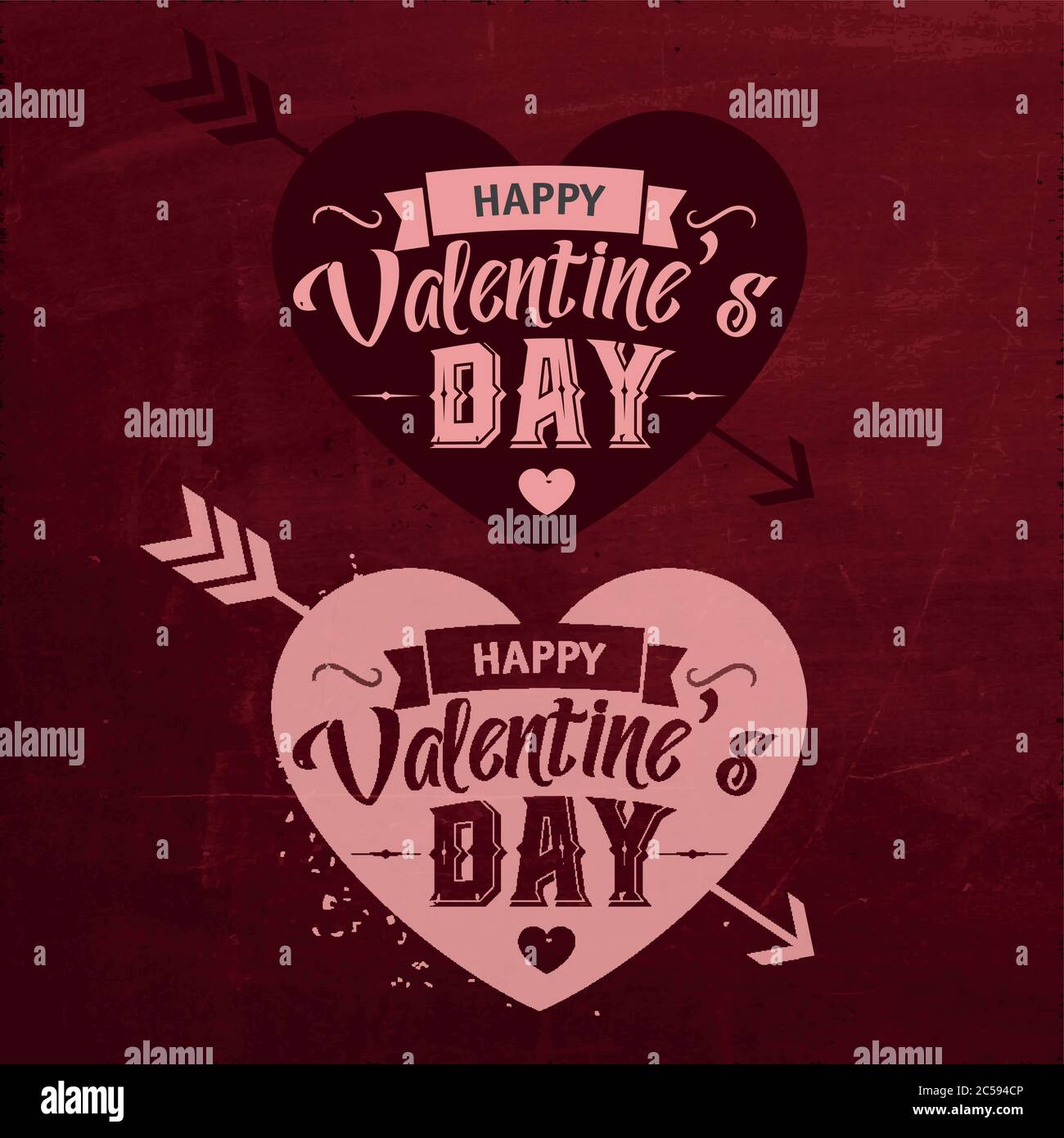 Happy Valentine Day hand lettering Set Of Typographic Logo Design Stock ...