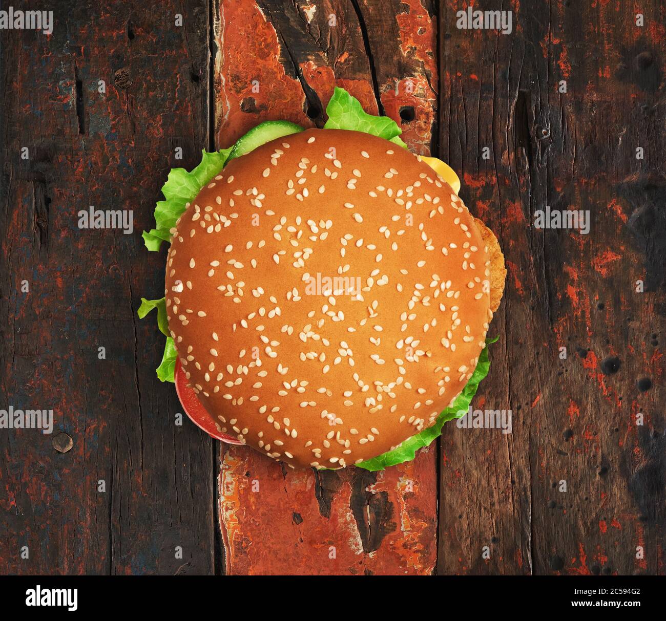Chicken burger top view hi-res stock photography and images - Alamy